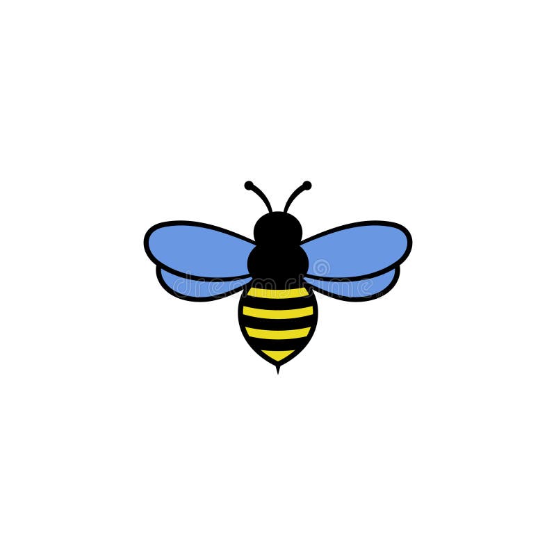 Bee Icon Honey Bee In Flat Style On White Background Stock Vector