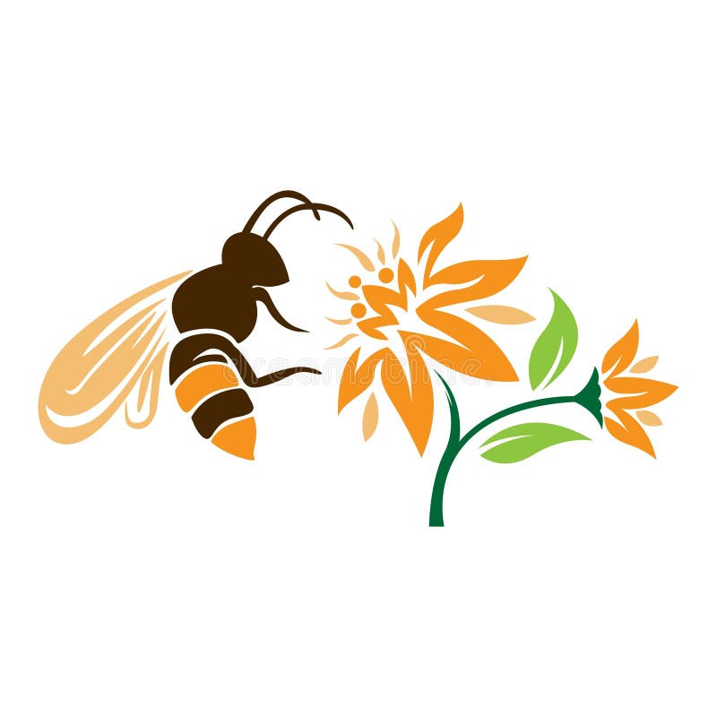 Bee icon logo design stock vector. Illustration of logo - 342803590