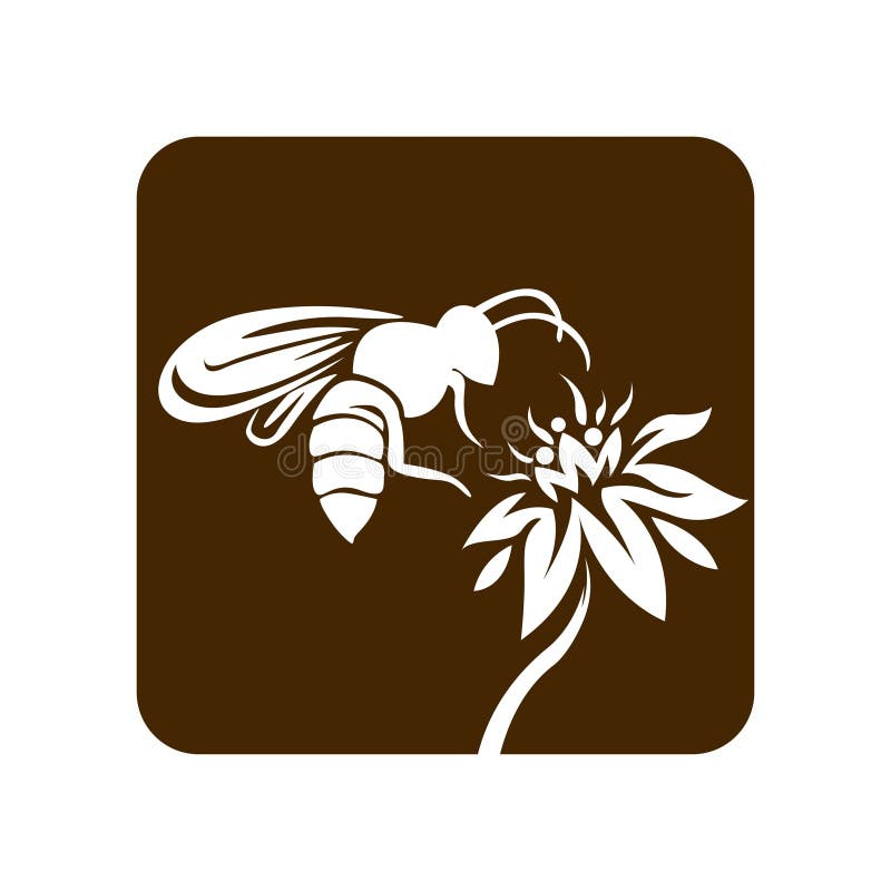 Bee icon logo design stock vector. Illustration of flower - 342803628