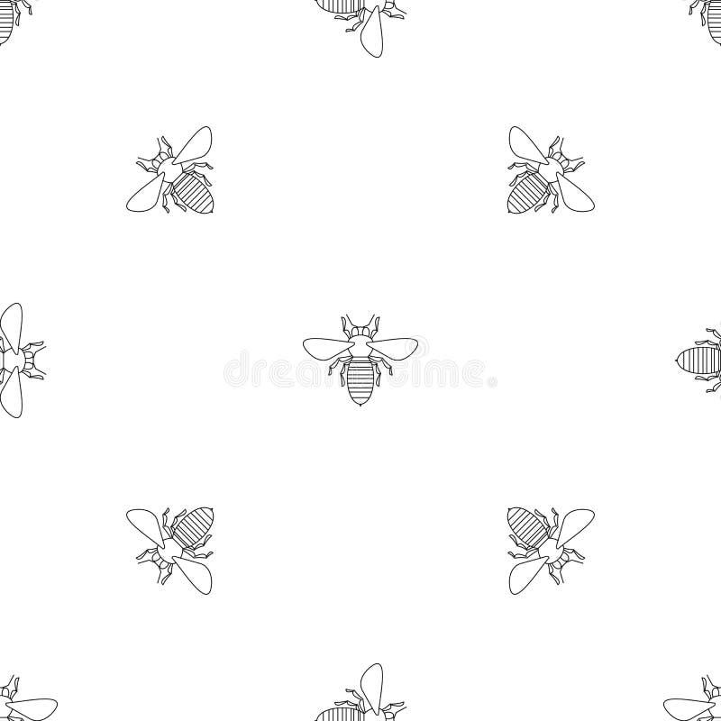 Bee icon, outline style stock vector. Illustration of background ...