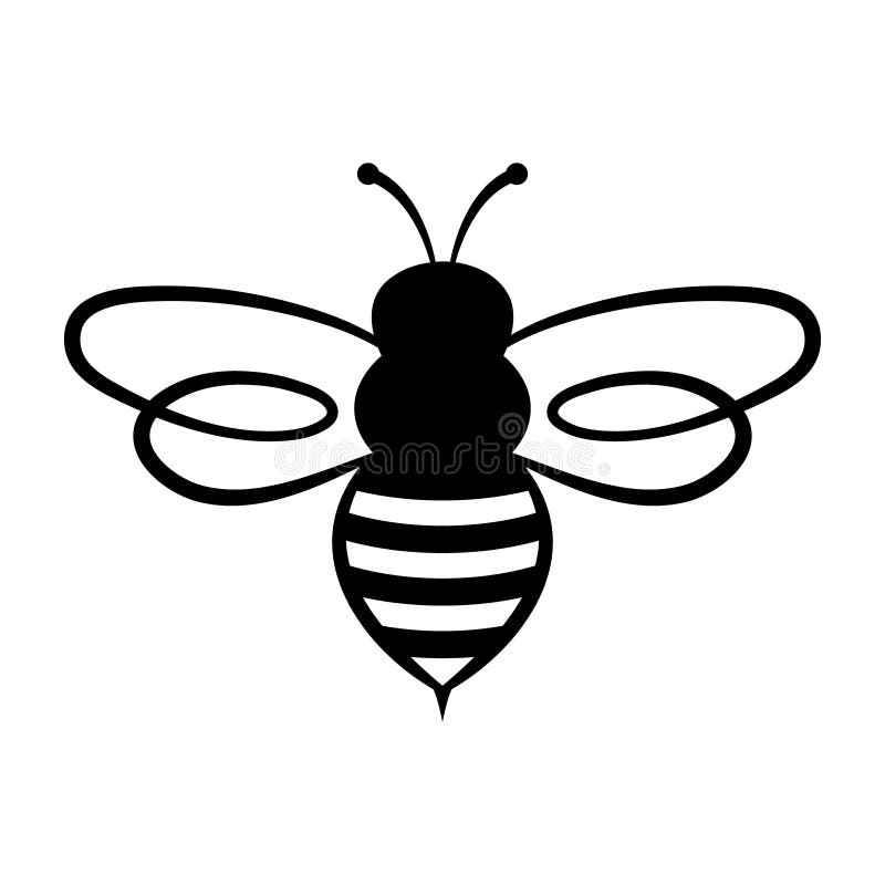 Bee Icon on White Background Stock Vector - Illustration of isolated ...