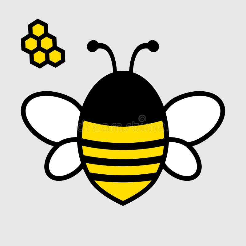 Bee Icon. Yellow, Black and White Colors Stock Illustration ...