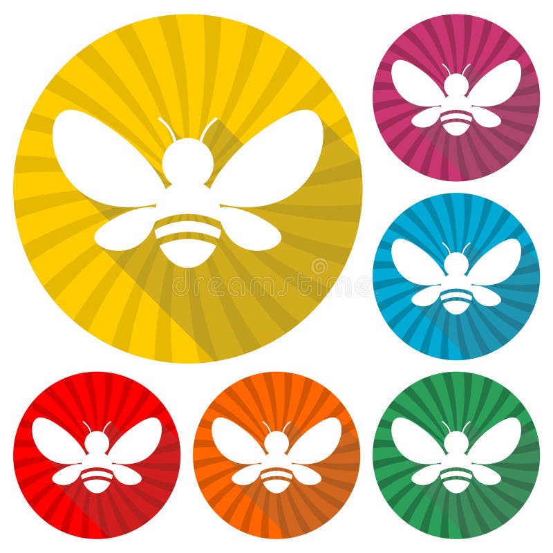 Bee Icons set stock vector. Illustration of stinger - 110703814