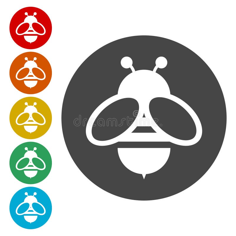 Bee icons set stock vector. Illustration of apiculture - 133567489