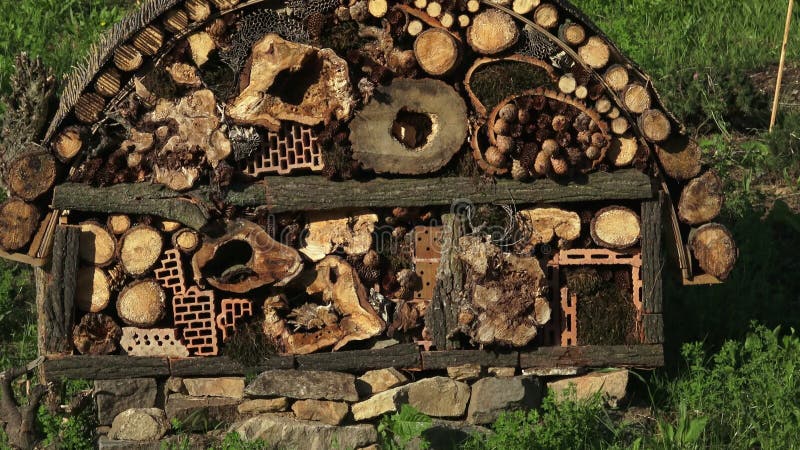 Insect House. Insect House at Sunset. Bug Hotel at the Park in ...
