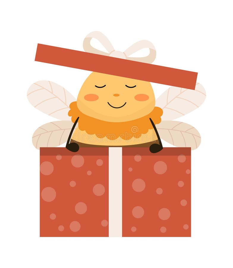 Bee Inside Present Box stock vector. Illustration of beekeeper - 272817738