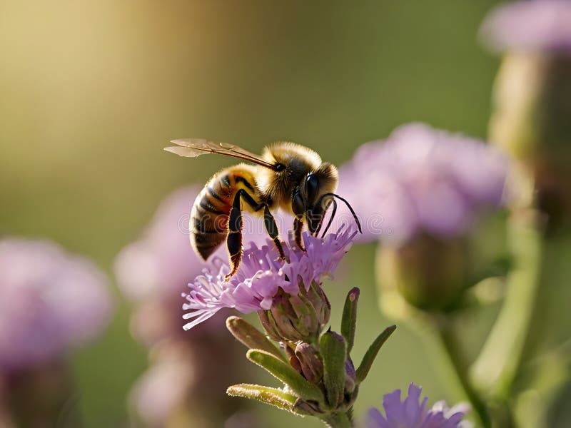A bee landed on a flower stock image. Image of bumblebee - 362859405