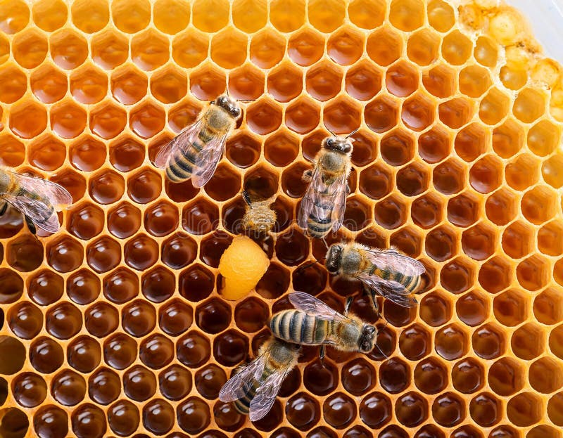 Bee larvae and cocoons. stock illustration. Illustration of plant ...