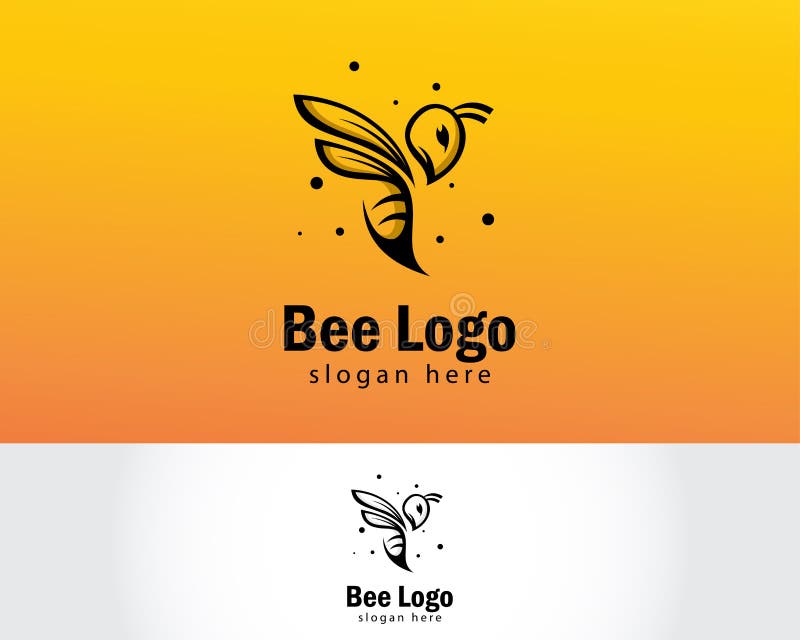 Bee Logo Creative Animal Flying Business Design Vector Stock ...
