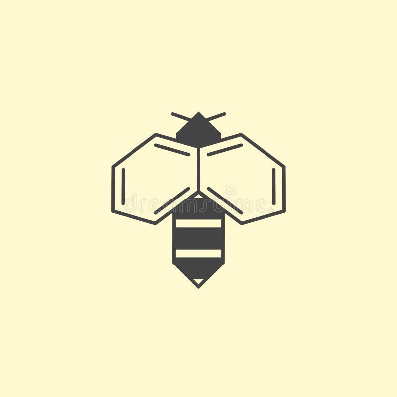 Bee Logo Design. Insect Logotype with Naphthalene Ring Stock Vector ...