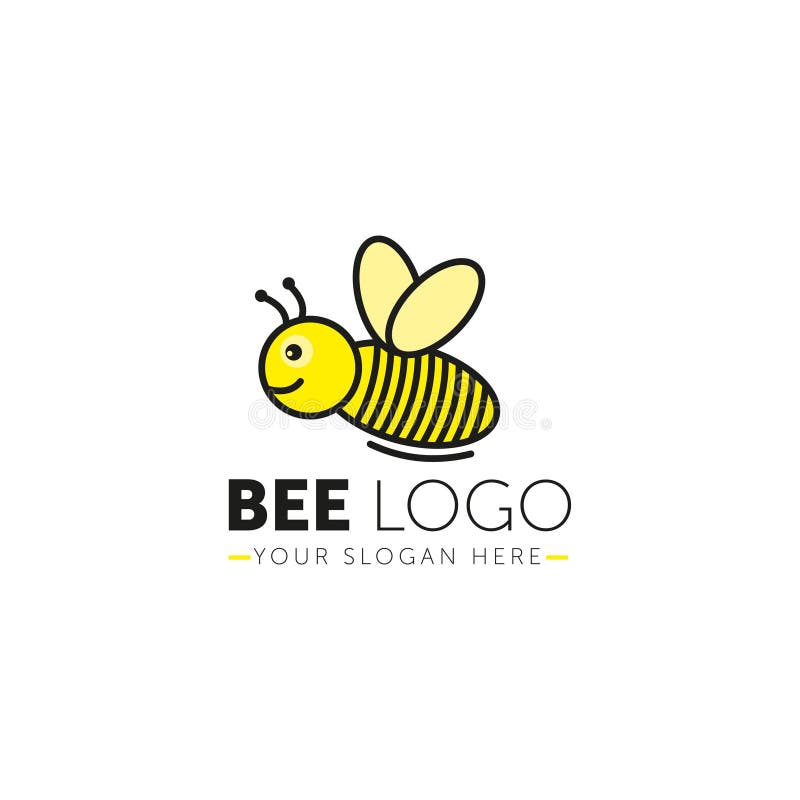 Bee Logo Design Vector Template Linear Geometric Style. Bug Logotype ...