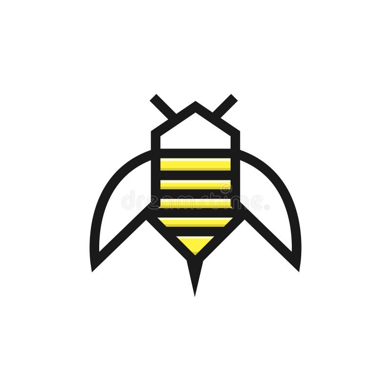 Bee Logo Design Vector Template Linear Geometric Style. Bug Logotype ...