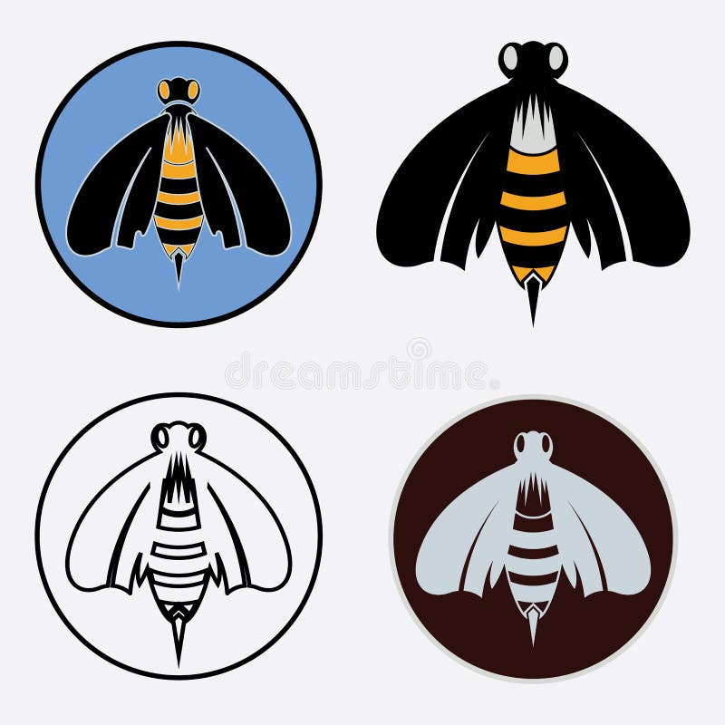 Bee Logo Illustrations Design Icon Stock Illustration - Illustration of ...