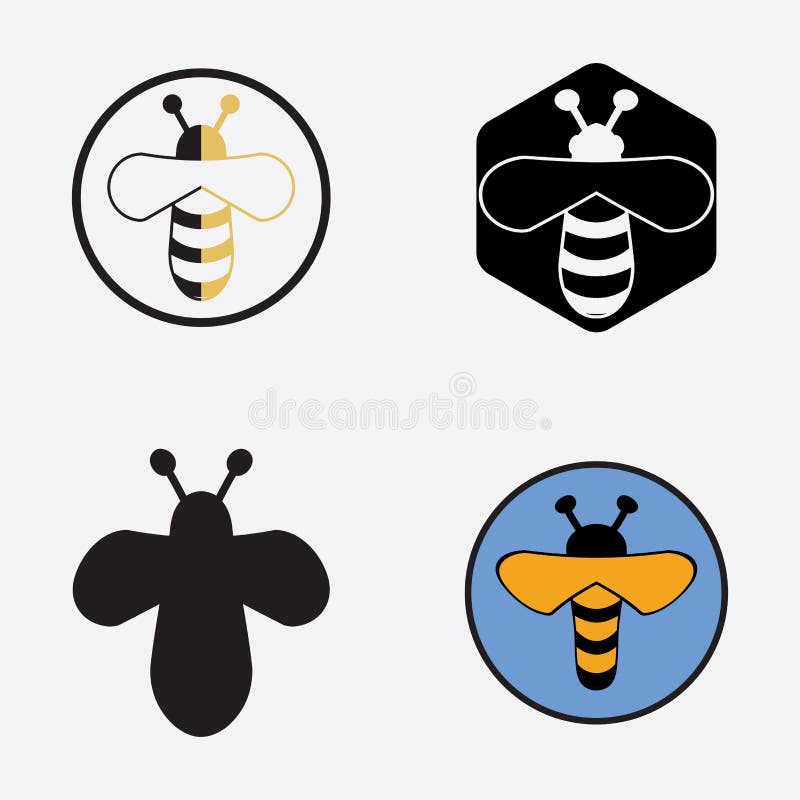 Bee Logo Illustrations Design Icon Stock Illustration - Illustration of ...