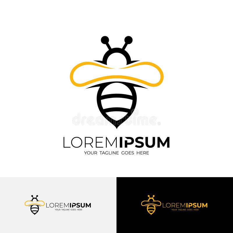 Bee Logo with Simple Design, Honey Icon, Simple Logos Stock Vector ...