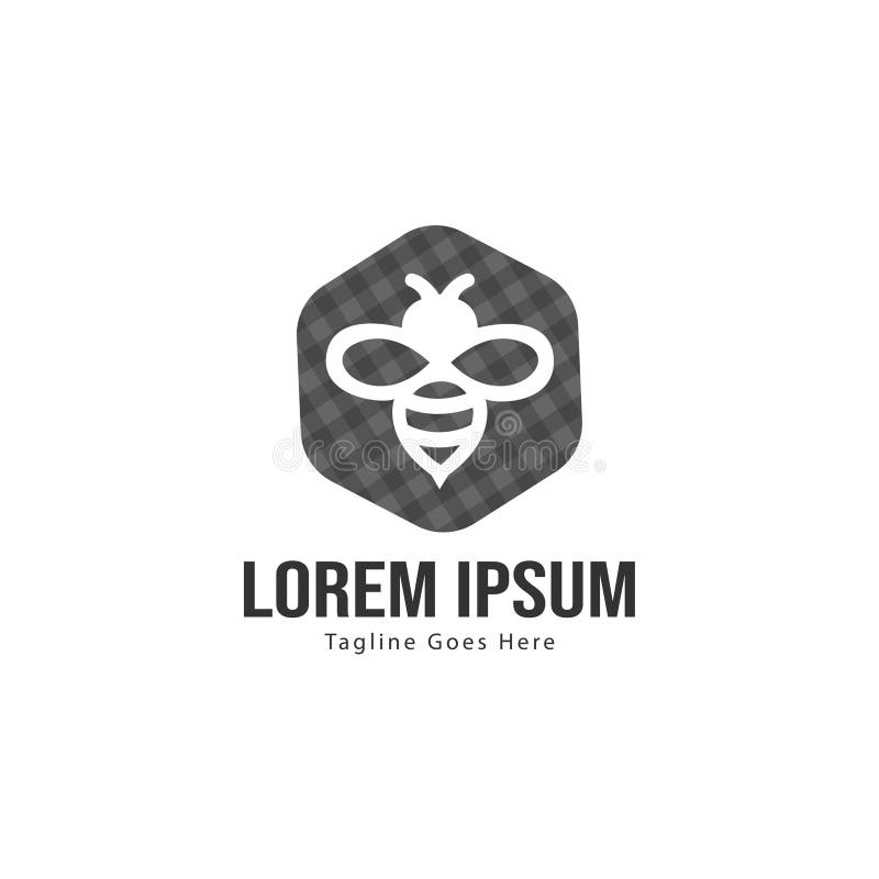 Bee Logo Template Design. Minimalist Bee Logo with Modern Frame Stock ...