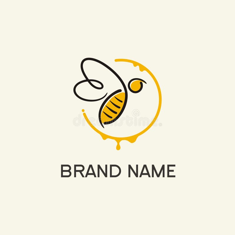 Retro Bee Logo stock vector. Illustration of food, cute - 179951558
