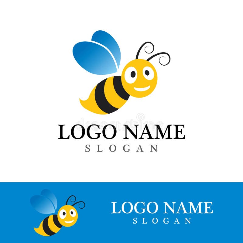 Bee Logo Vector Icon Illustration Stock Vector - Illustration of ...