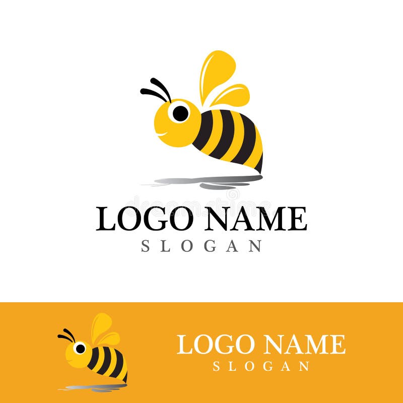 Bee Logo Vector Icon Illustration Stock Vector - Illustration of nature ...