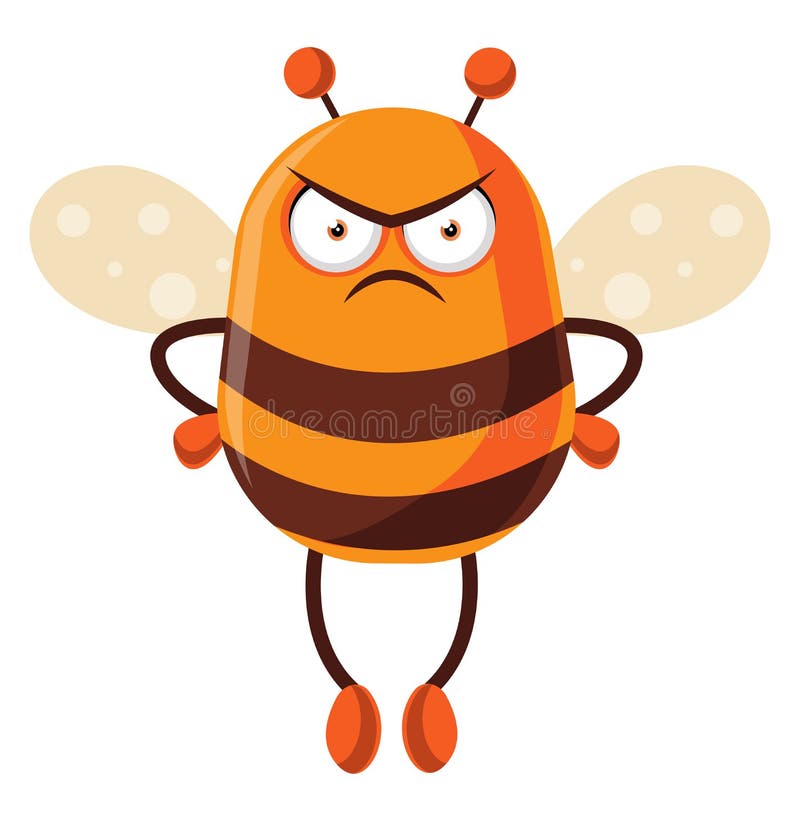 Annoyed bee stock illustration. Illustration of smirk - 4493240