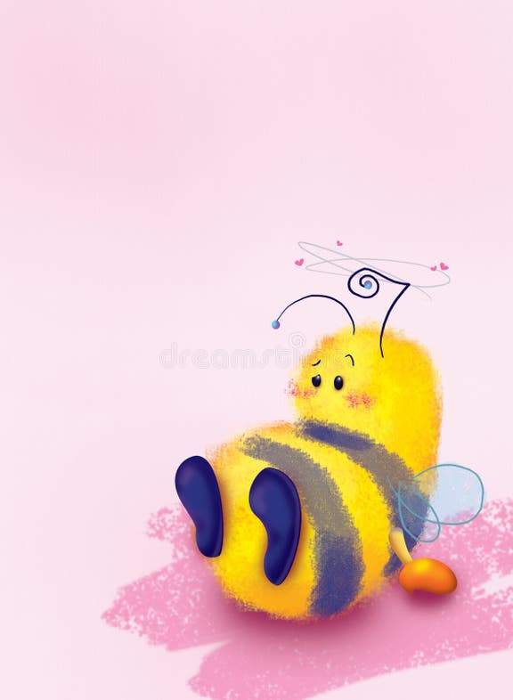 Bee in love stock illustration. Illustration of fall, cards - 4955401