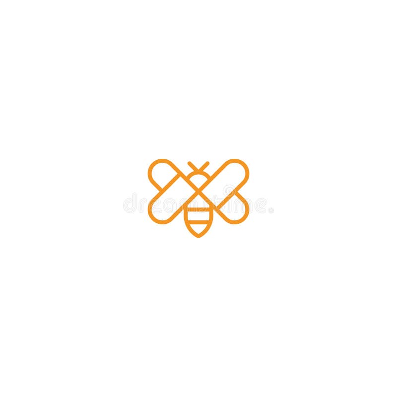 Bee with Love Wing Logo Icon Template Stock Vector - Illustration of ...