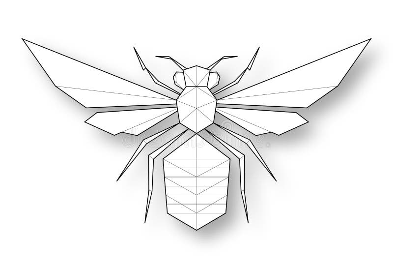 Bee - Low Polygon Illustration Stock Illustration - Illustration of ...