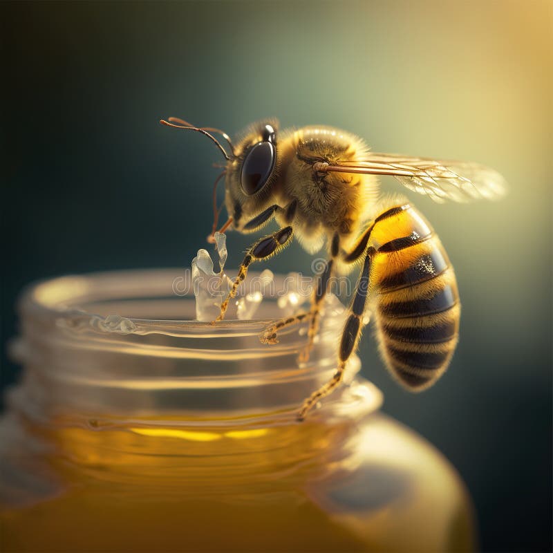 Bee Macro Portrait. Wasp Bee Macro Close-up Stock Illustration ...