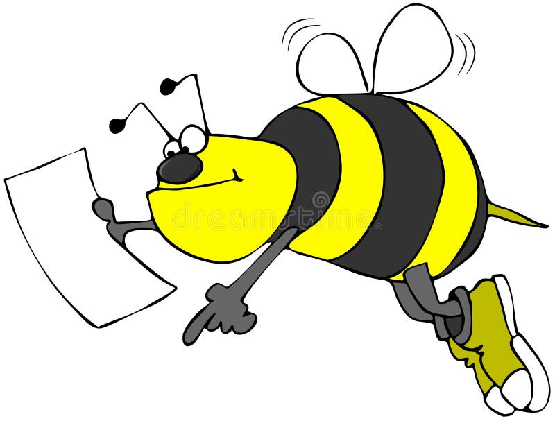 Bee with a map stock illustration. Illustration of lost - 25314172