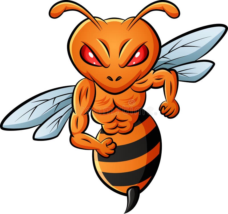 Strong bee mascot stock vector. Illustration of adorable - 149341944