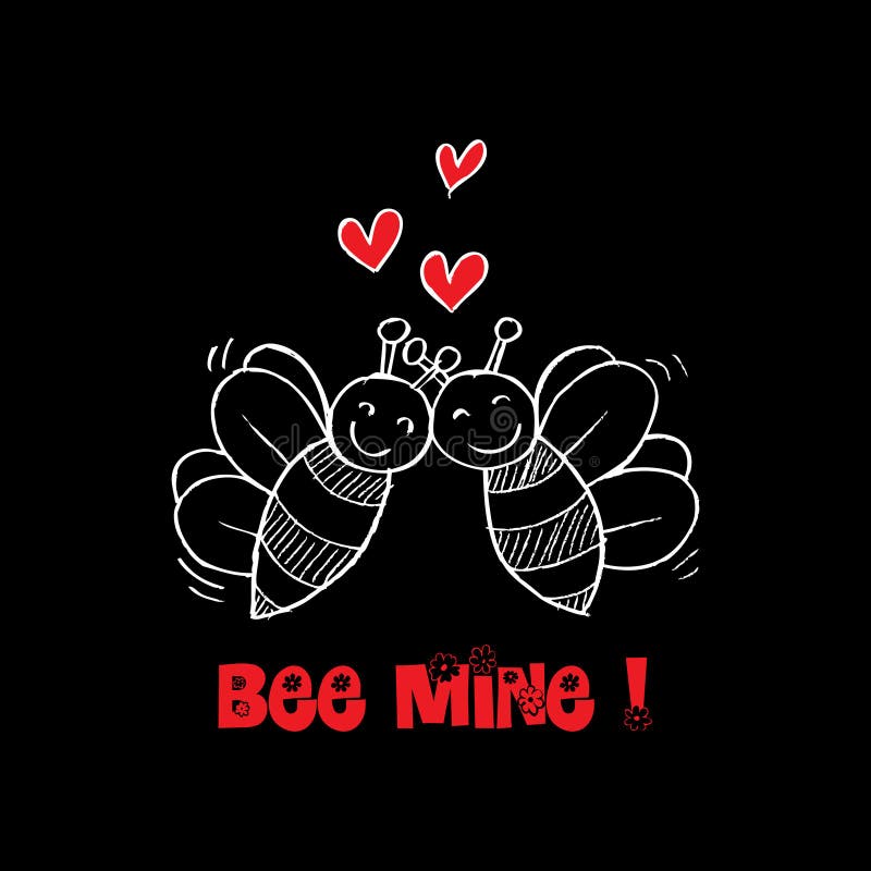 Bee Mine Valentine stock illustration. Illustration of cute - 85759109