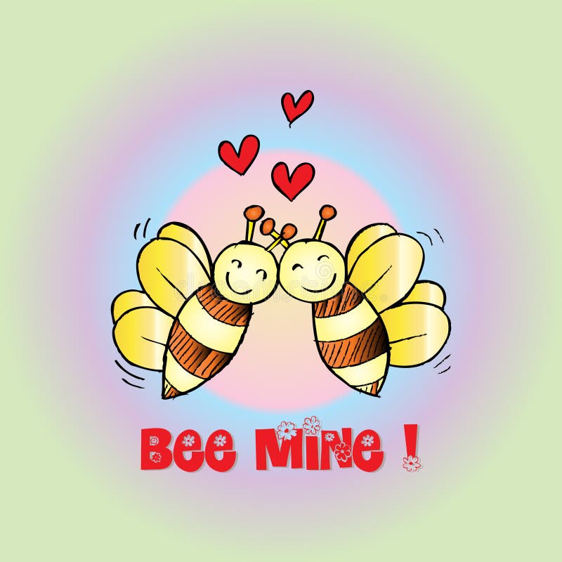 Bee Mine Valentine stock illustration. Illustration of stinger - 85759364