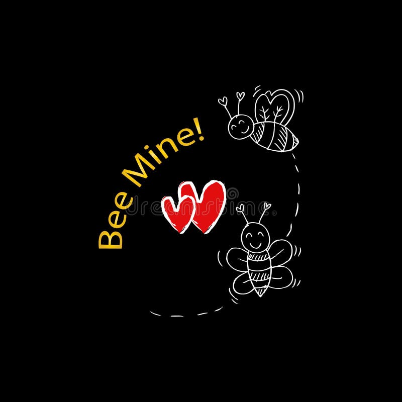 Bee Mine Valentine stock illustration. Illustration of stinger - 85759364