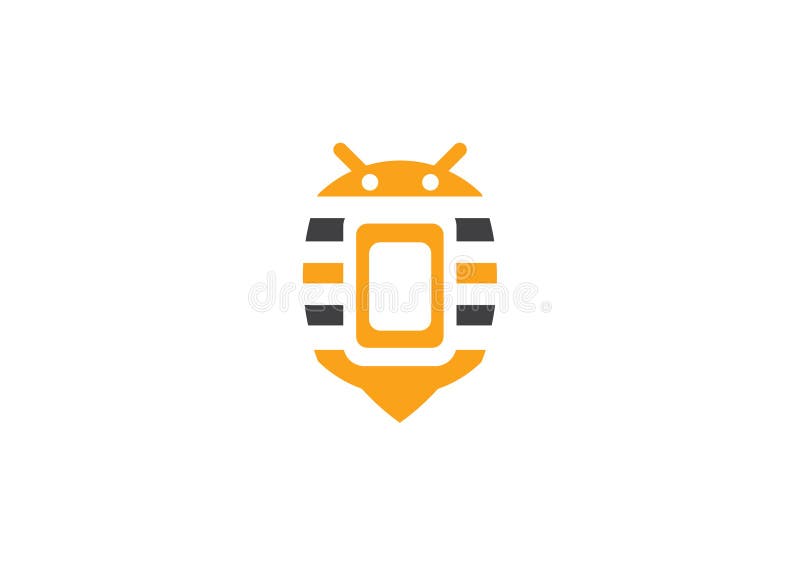 Bee Mobile Phone Logo Concept Stock Vector - Illustration of simple ...