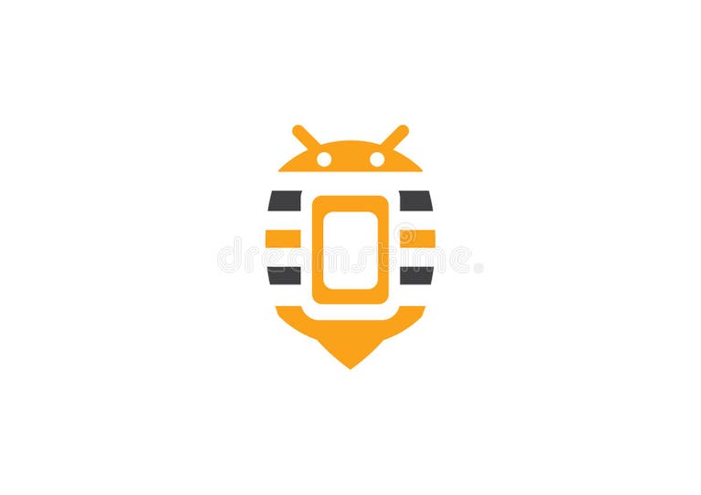 Bee Mobile Phone Logo Concept Stock Vector - Illustration of simple ...