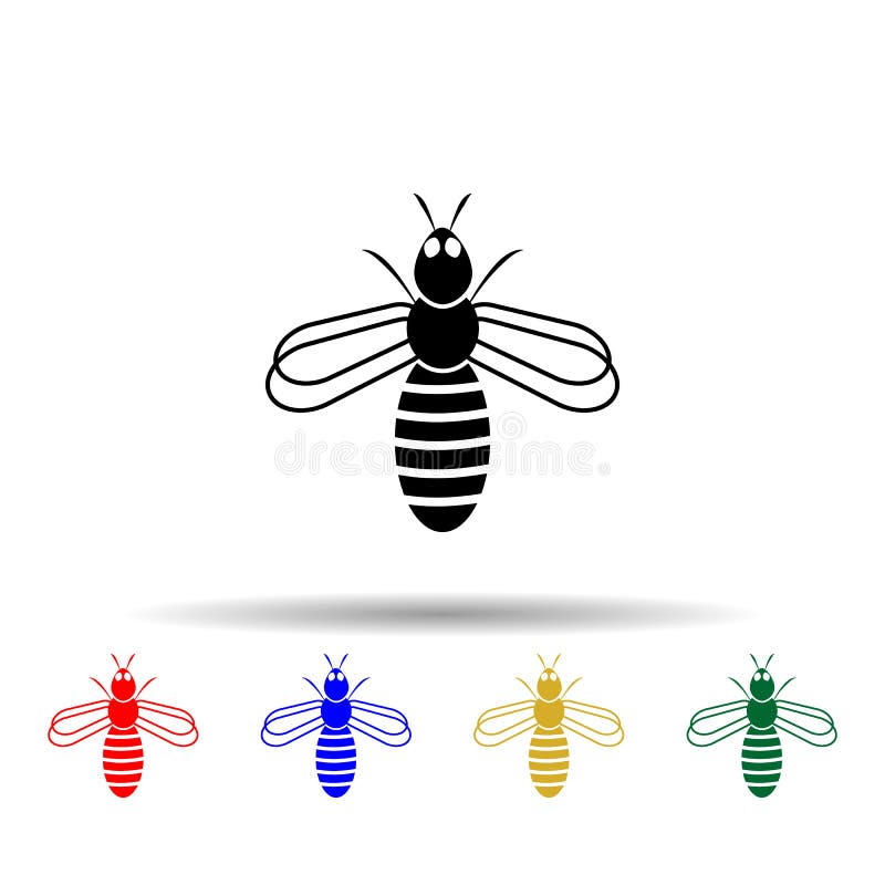 Bee Multi Color Style Icon. Simple Glyph, Flat Vector of Beekeeping ...