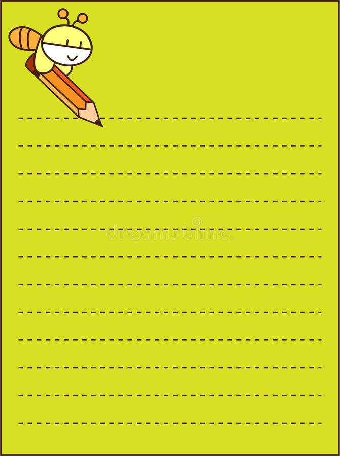 Bee note paper stock vector. Illustration of character - 8564112