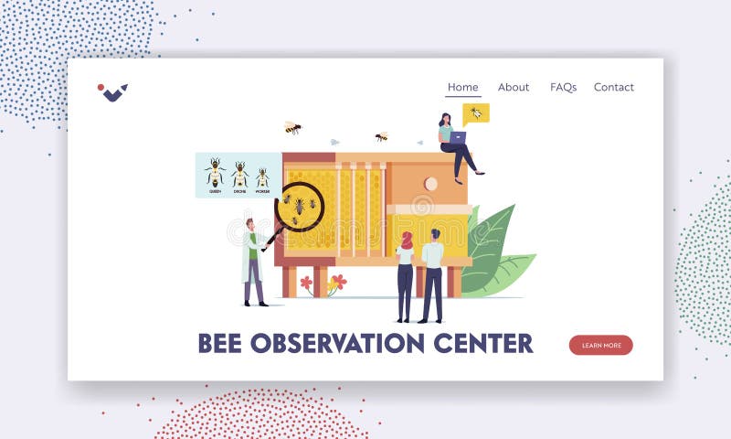 Bee Observation Center Landing Page Template. Tiny Scientists Learning ...