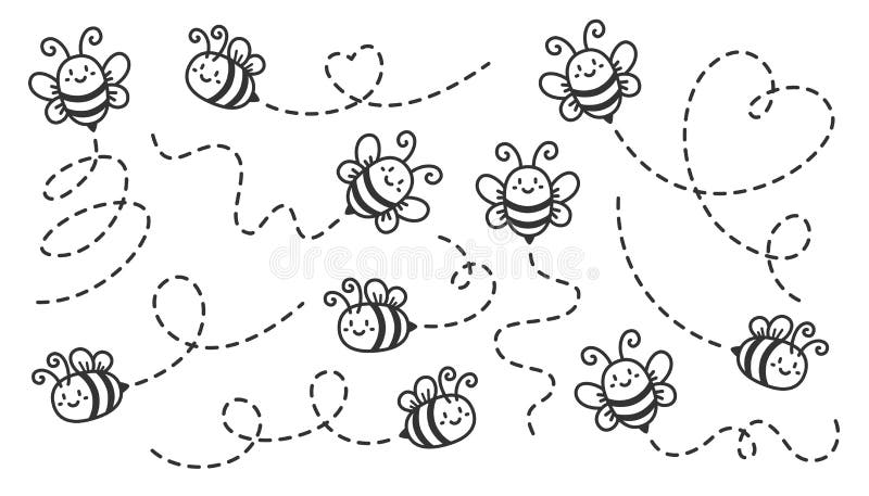 Flying Bee Path Stock Illustrations – 266 Flying Bee Path Stock ...