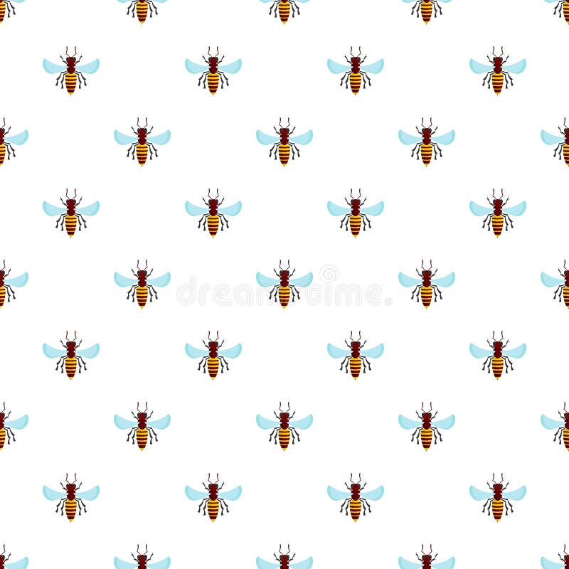 Bee Pattern Seamless Vector Stock Vector - Illustration of sting, sign ...