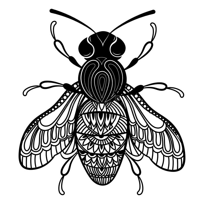 Zentangle Bee Stock Illustrations – 273 Zentangle Bee Stock ...