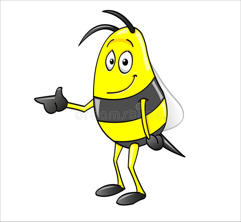 Bee Pointing stock vector. Illustration of cartoonish - 20257221