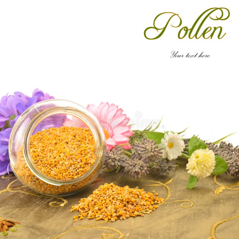 Bee Pollen in Glass Jar Copy Space Stock Image - Image of label, dried ...