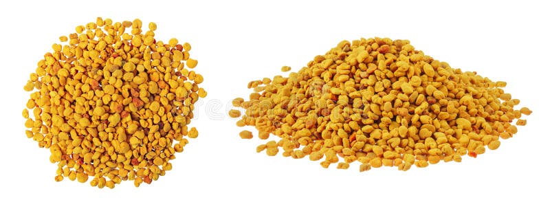 Bee Pollen Grains Isolated on White Background. Top View. Flat Lay ...