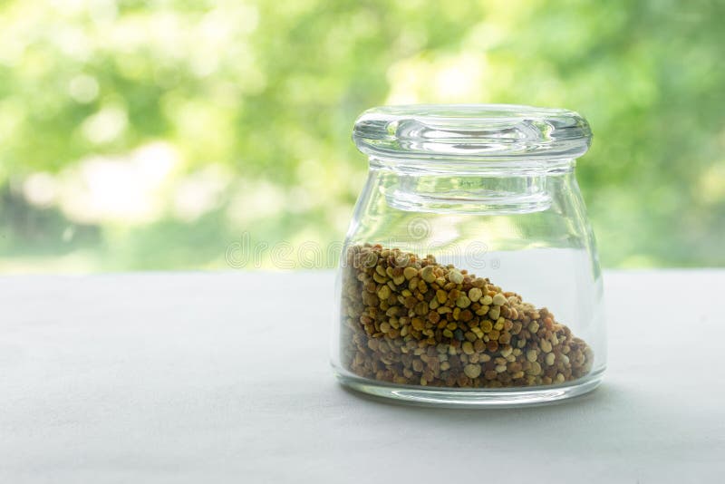 Bee Pollen in a Jar stock photo. Image of window, glass - 249270242