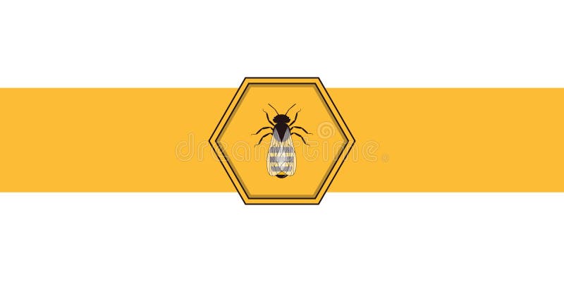 Bee in Polygon Logo Label Graphic Design on White Background Stock ...