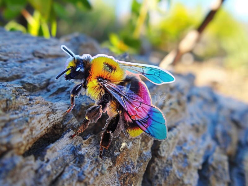 Bee on Rock stock photo. Image of brown, animal, nature - 384000250