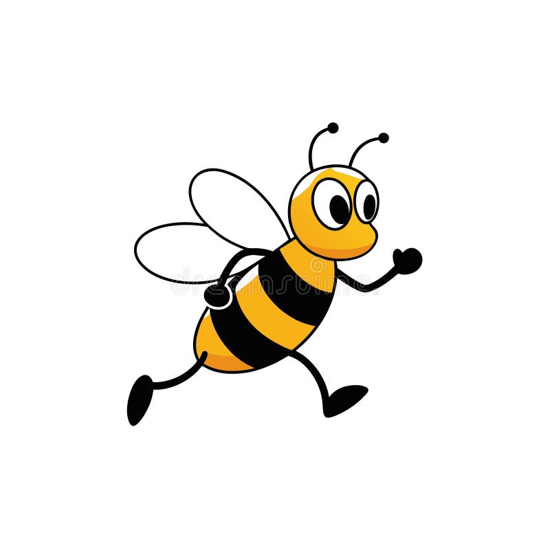 Bee Runs Icon Vector Illustration Stock Vector - Illustration of bird ...