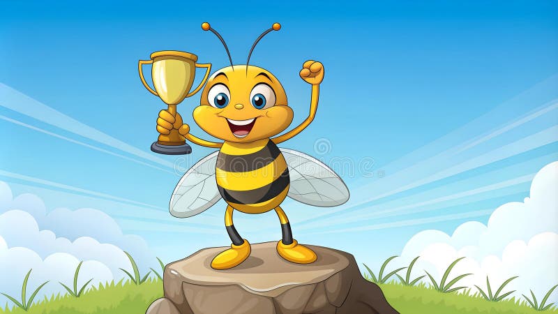 A Bee S Trophy: a Symbol of Perseverance and Success AI Generated Stock ...