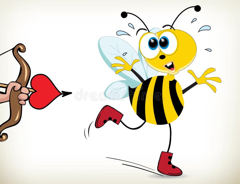 Bee Scared of Love stock illustration. Illustration of vector - 64762657